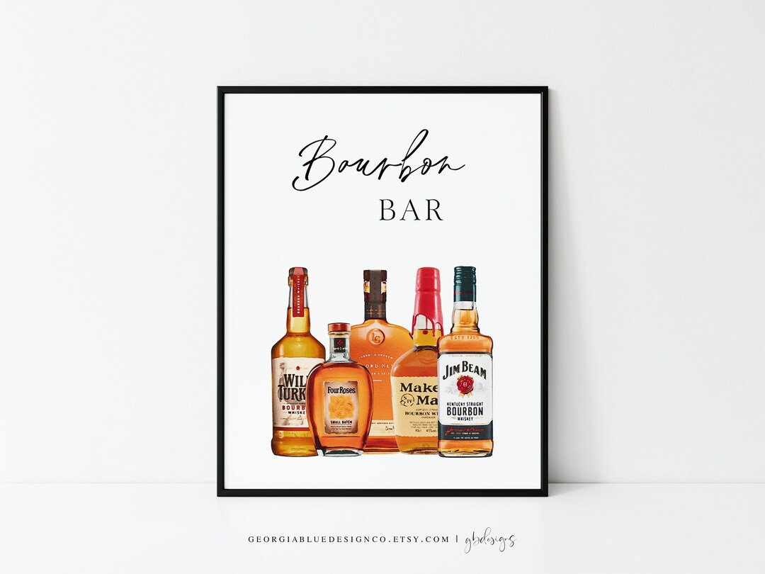 Printable Bourbon Bar Sign | Editable Bourbon Bar Sign Template ...