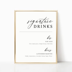 Printable Signature Cocktails Sign | Editable Signature Cocktails ...
