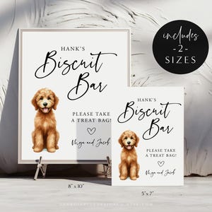 Biscuit Bar Sign, Dog Treat Favor Sign Template, Dog Biscuit Wedding ...