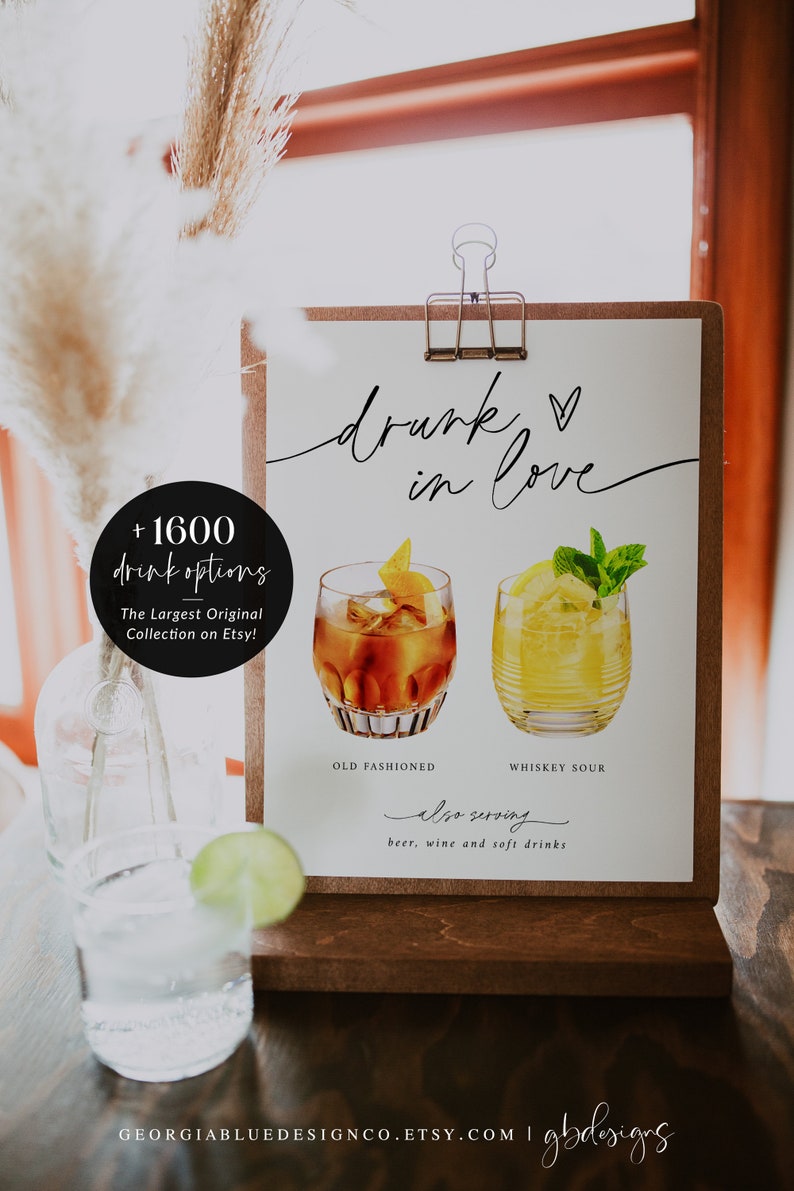 Printable Signature Cocktails Sign | Editable Signature Cocktails ...