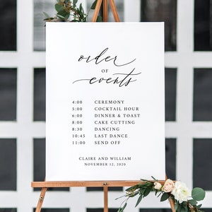 Printable Order of Events Sign | Ceremony Order of Events | Editable ...