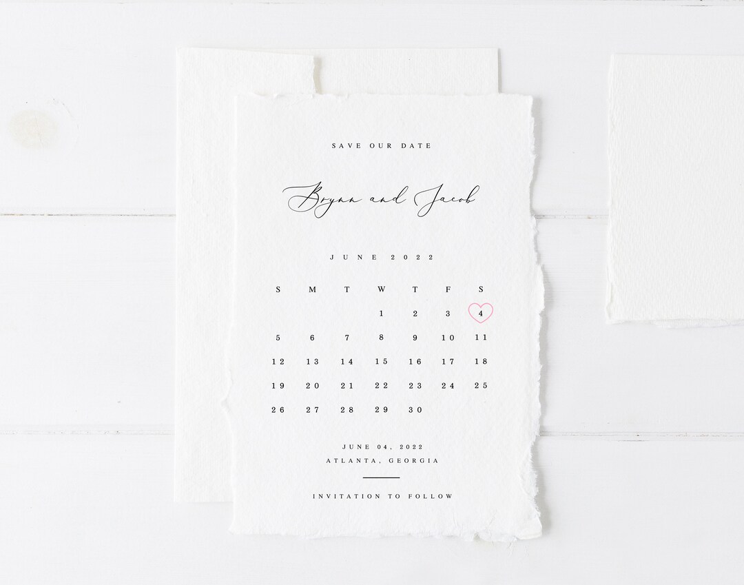 Minimalist Save the Date Calendar Template Printable Save the Date ...