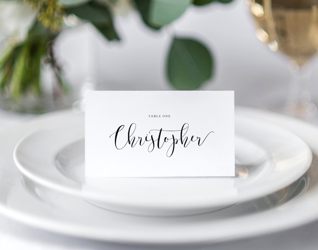 Printable Place Card Template | Wedding Place Cards | Printable Escort ...