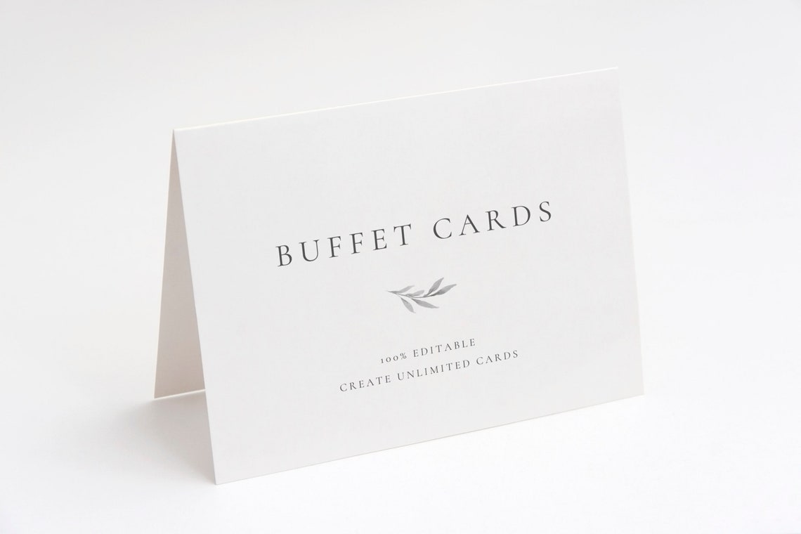 Buffet Card Template Printable Buffet Cards Editable - Etsy