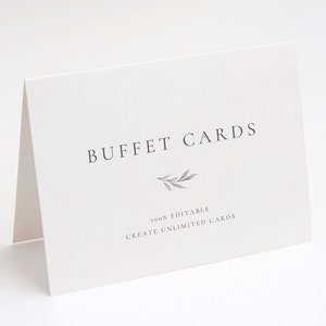 Buffet Card Template | Printable Buffet Cards | Editable Buffet Cards ...