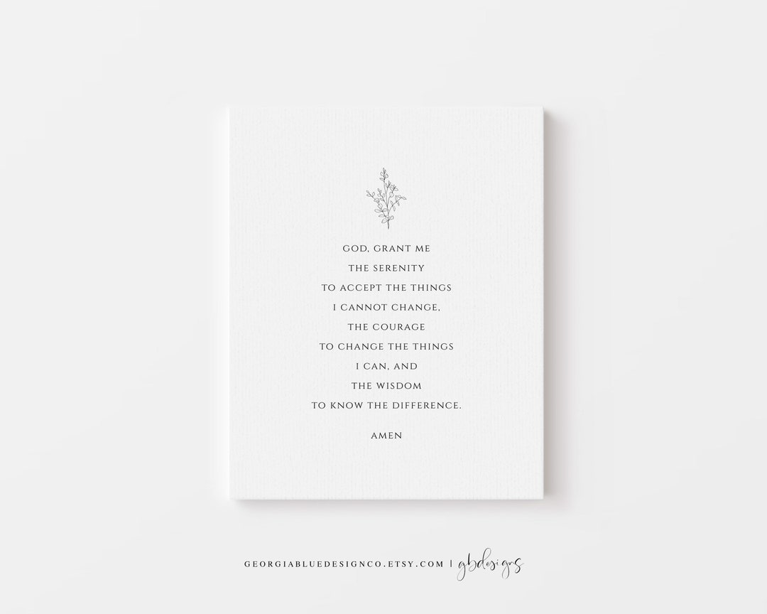 Serenity Prayer Printable Wall Art | Christian Bible Verse Scripture ...