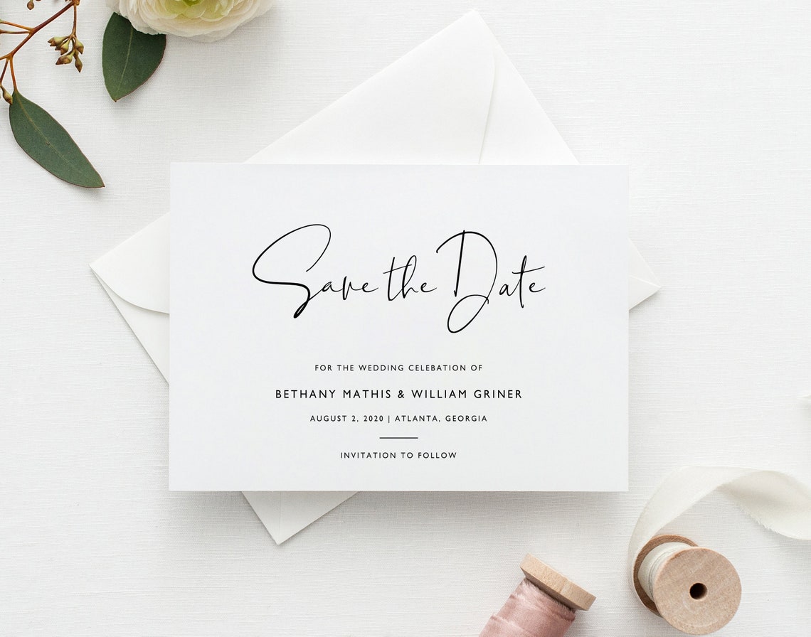 Printable Save the Date Template | Editable Save the Date Card ...