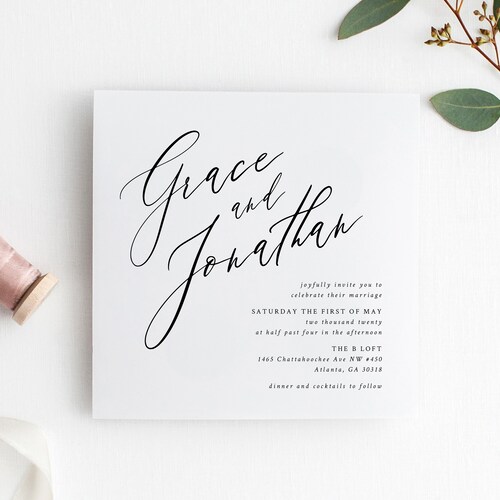 Square Wedding Invitation Template Invitation Set Templett - Etsy