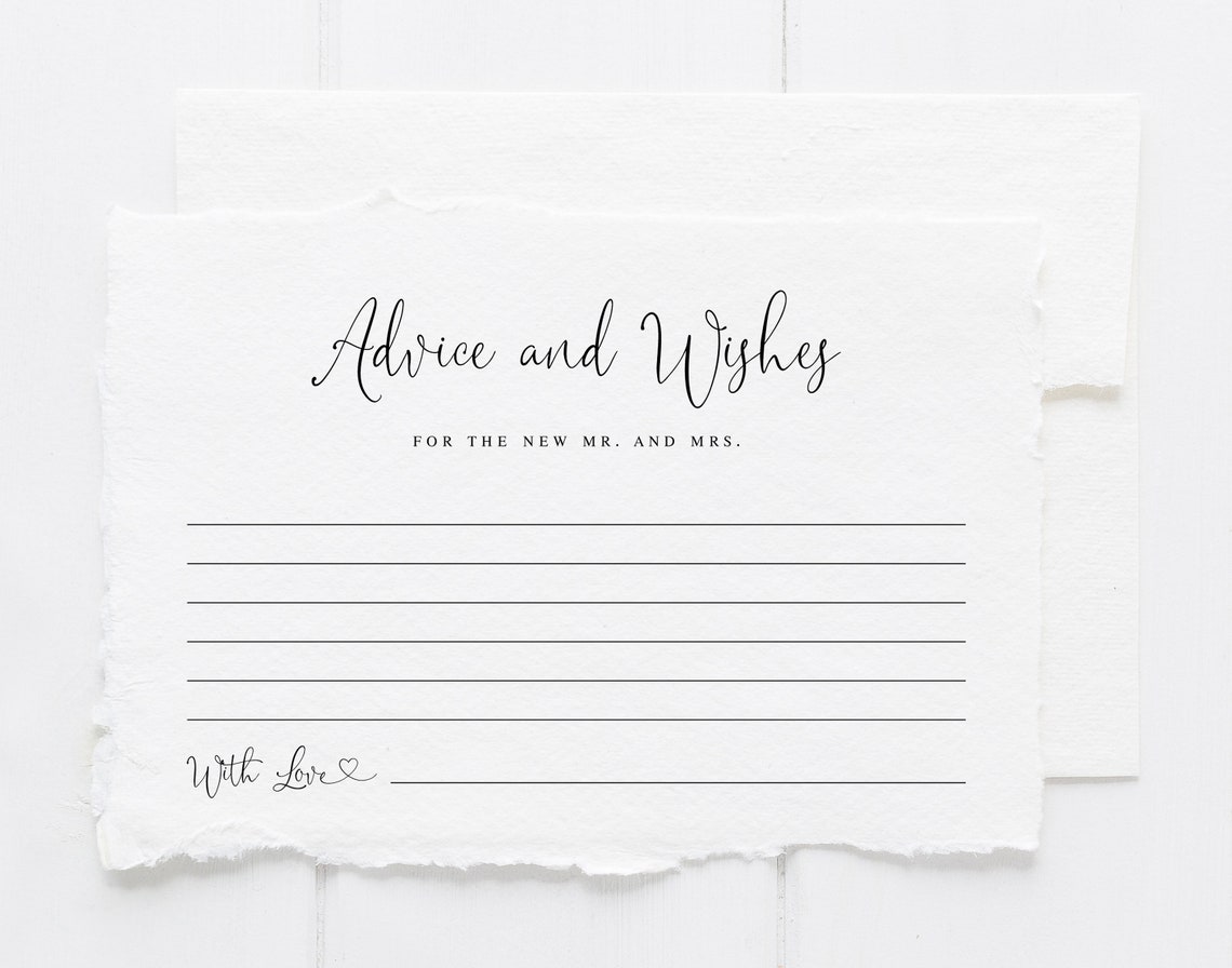 Printable Advice Cards Advice and Well Wishes Cards - Etsy