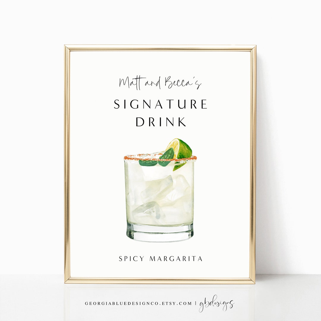 Printable Signature Cocktails Sign Editable Signature Cocktails ...