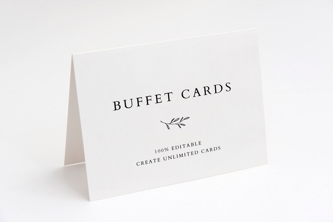 Buffet Card Template | Printable Buffet Cards | Editable Buffet Cards ...
