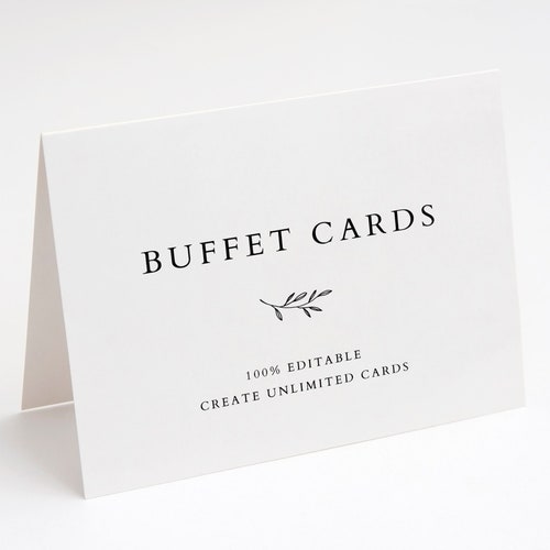 Editable Buffet Card Template Printable Food Label - Etsy