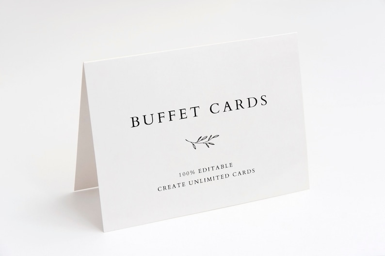 Buffet Card Template | Printable Buffet Cards | Editable Buffet Cards ...