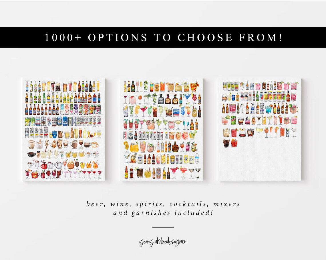 Printable Signature Cocktails Sign Editable Signature - Etsy