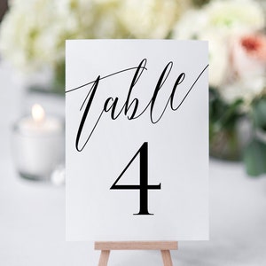 Printable Table Numbers | Table Number Template | Wedding Table Numbers ...