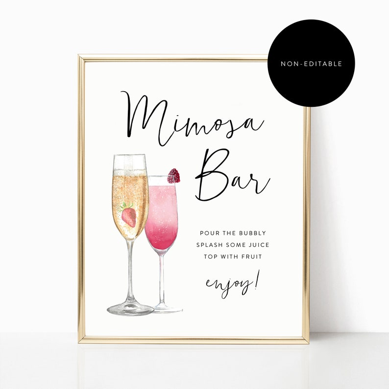 Printable Mimosa Bar Sign Editable Mimosa Bar Sign Template - Etsy
