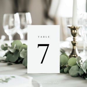 Printable Table Numbers | Table Number Template | Wedding Table Numbers ...