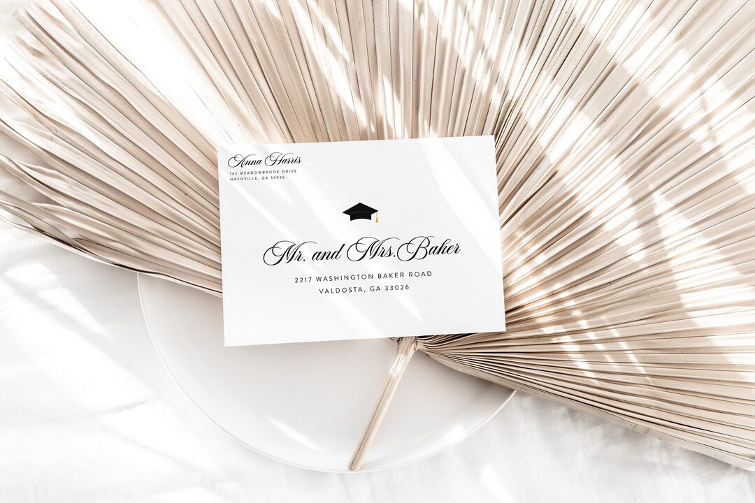 Graduation Envelope Template, Envelope Template Printable, Return ...