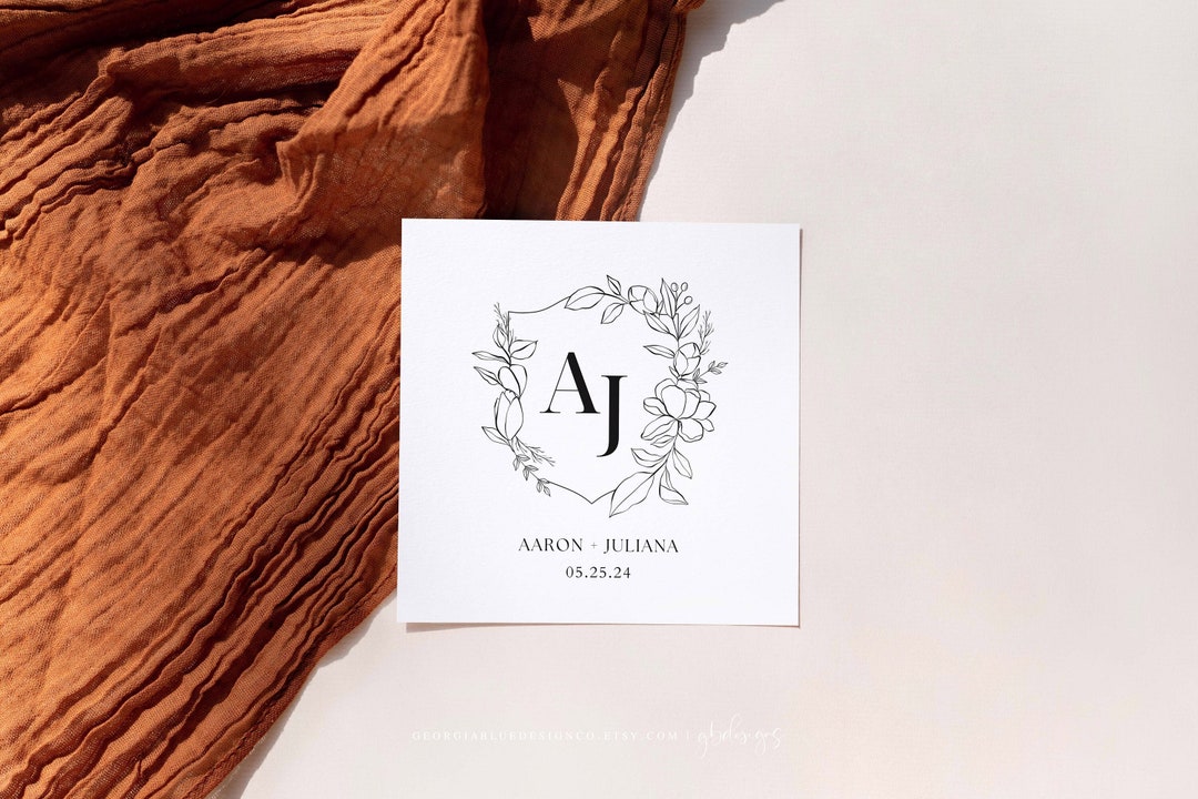 Wedding Logo Design Template, Floral Wedding Monogram Logo, Botanical ...