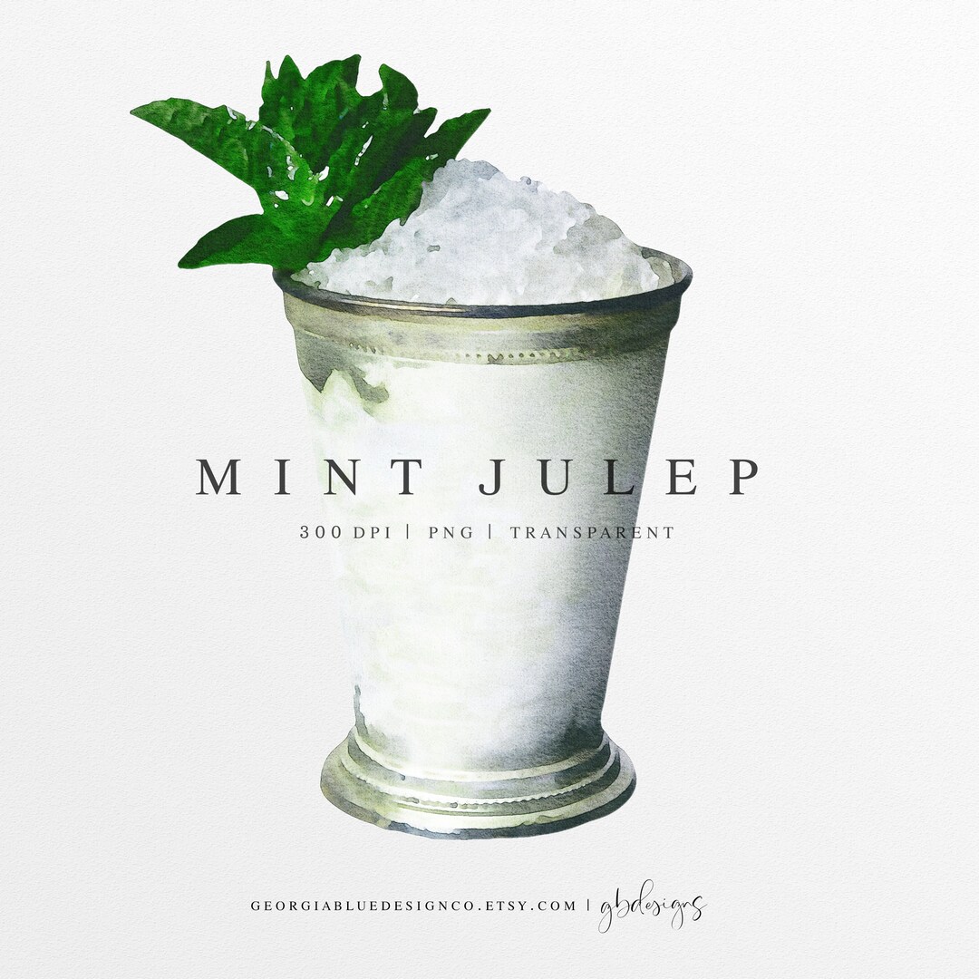 Mint Julep Watercolor Clipart | Mint Julep Drink Illustration | Custom ...