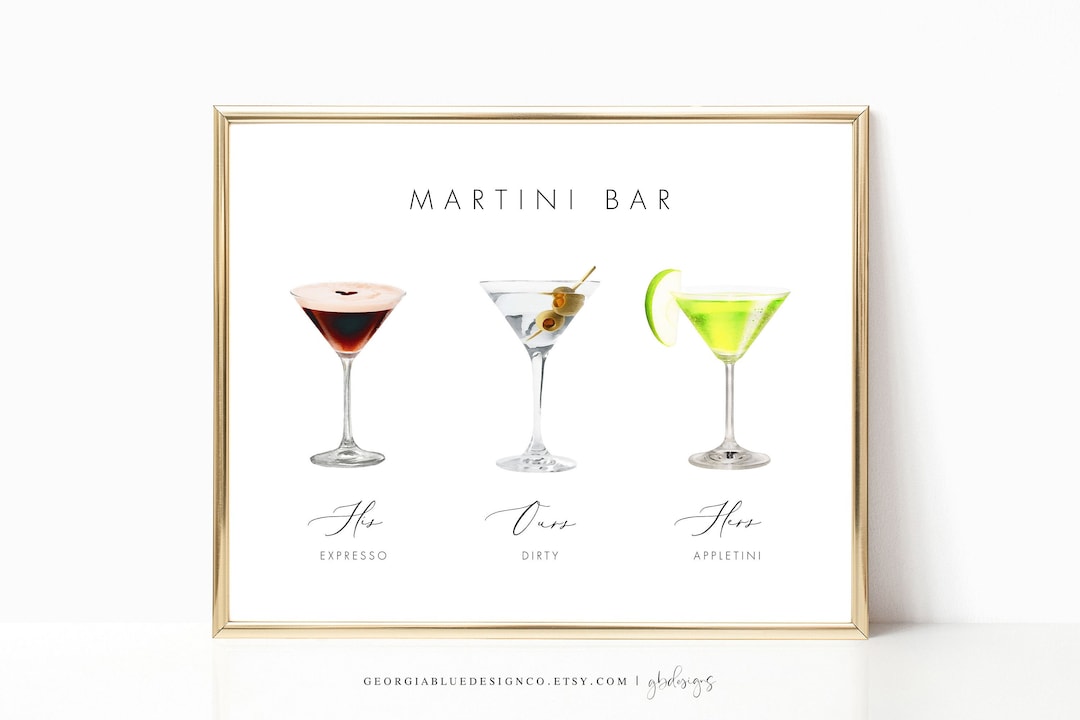 Printable Martini Bar Sign | Editable Martini Bar Sign Template ...