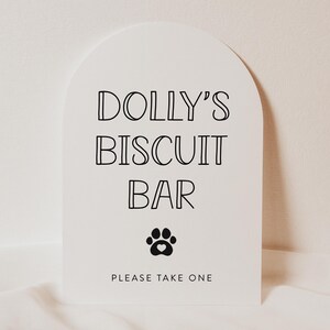 Biscuit Bar Sign, Dog Treat Favor Sign Template, Dog Biscuit Wedding ...