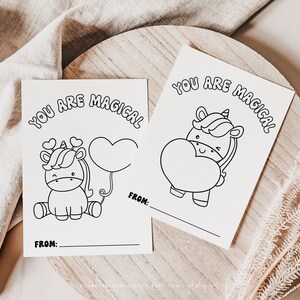 Coloring Valentines Cards | Unicorn Valentine Cards | Classroom ...
