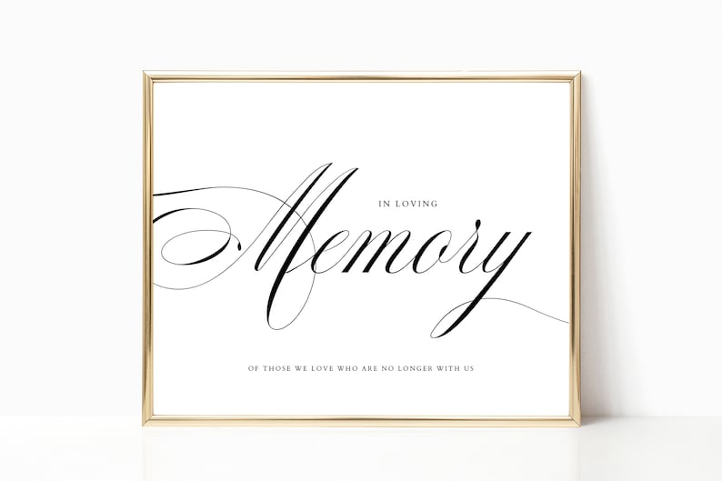 In Loving Memory Template Printable in Loving Memory Sign | Etsy
