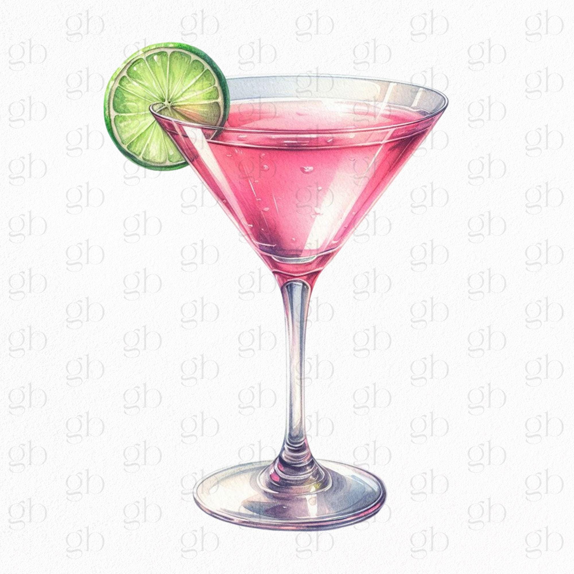 Cosmopolitan Clipart PNG, Wedding Signature Drink Illustration, Digital ...
