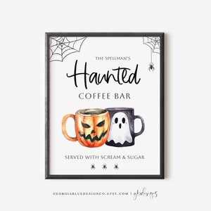 Printable Halloween Coffee Bar Sign | Freshly Booed Coffee | Haunted ...