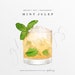 Mint Julep Watercolor Clipart Mint Julep Drink Illustration Custom ...