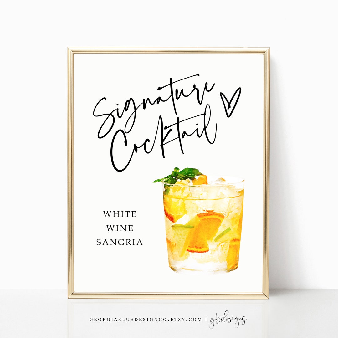 Printable Signature Cocktails Sign Editable Signature Cocktails ...