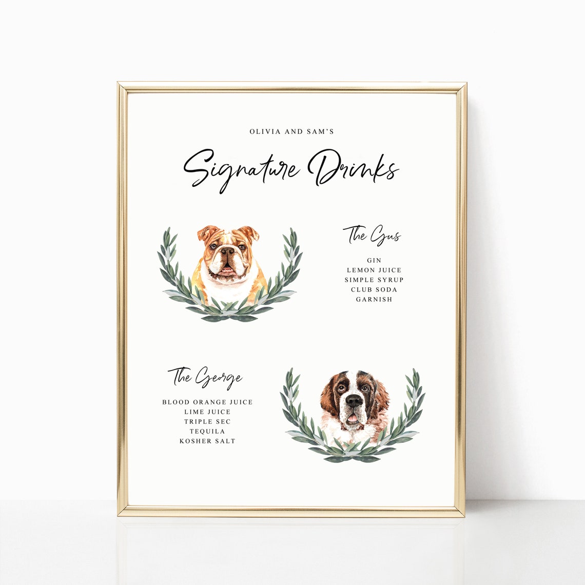 Signature Cocktail Dog Sign Template Signature Cocktail Pet - Etsy