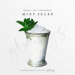 Mint Julep Watercolor Clipart | Mint Julep Drink Illustration | Custom ...