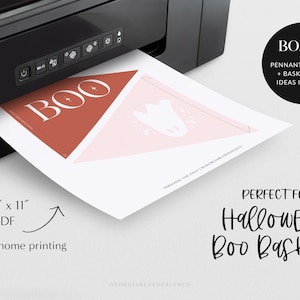 Printable Boo Basket Flags Cute Halloween Flags You've Been Booed ...