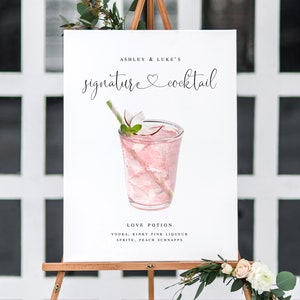 Printable Signature Cocktails Sign Editable Signature - Etsy