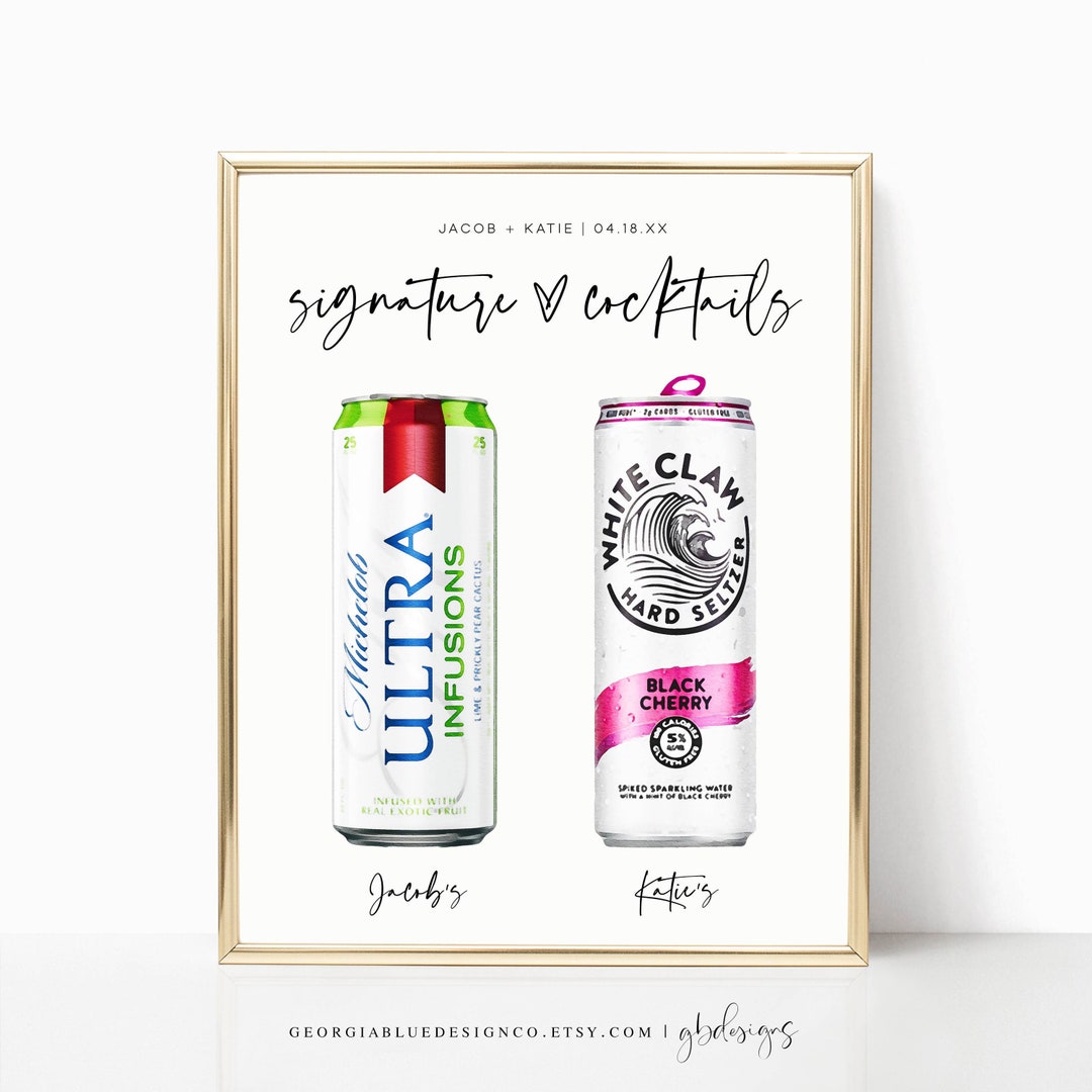 Printable Signature Cocktails Sign Editable Signature - Etsy