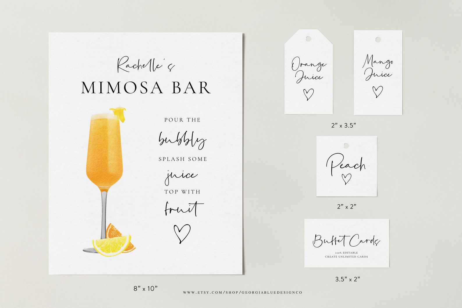 Printable Mimosa Bar Sign, Editable Mimosa Bar Sign Template, Bridal ...