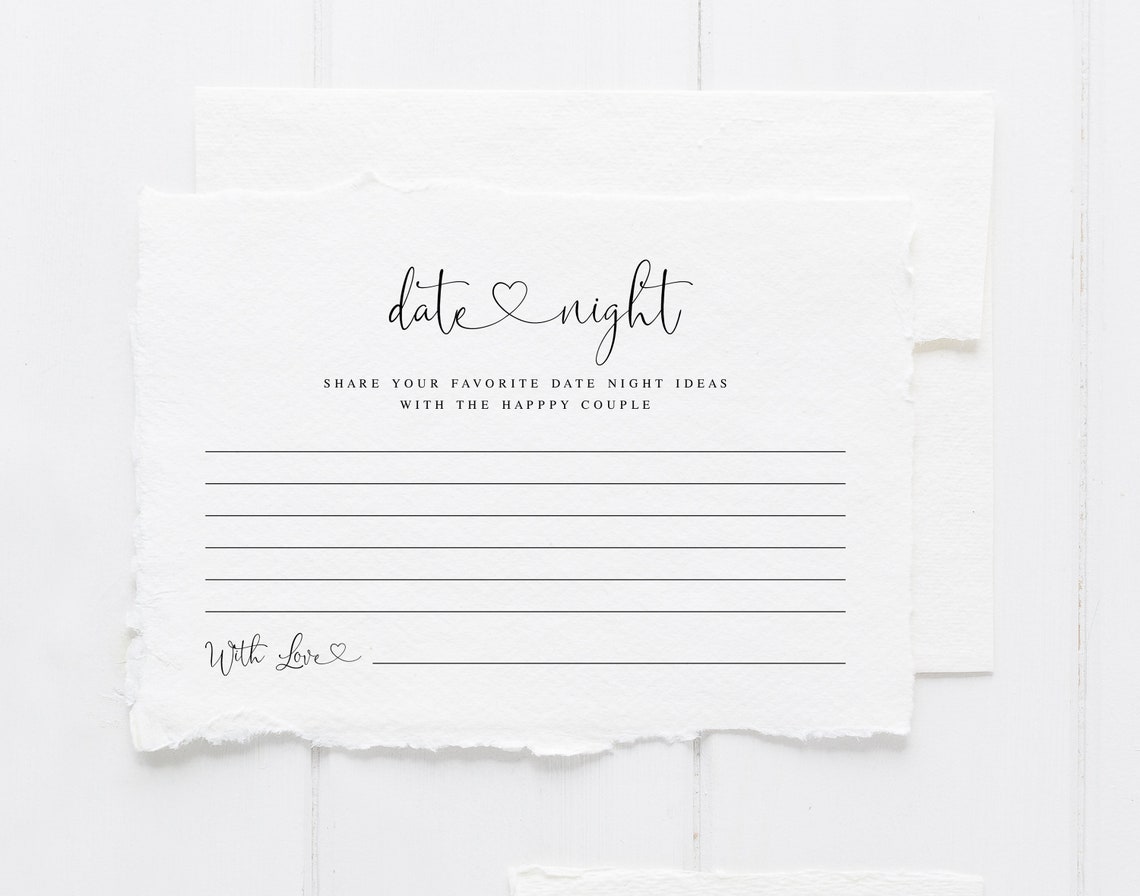 Printable Date Night Idea Cards Date Night Card Template | Etsy