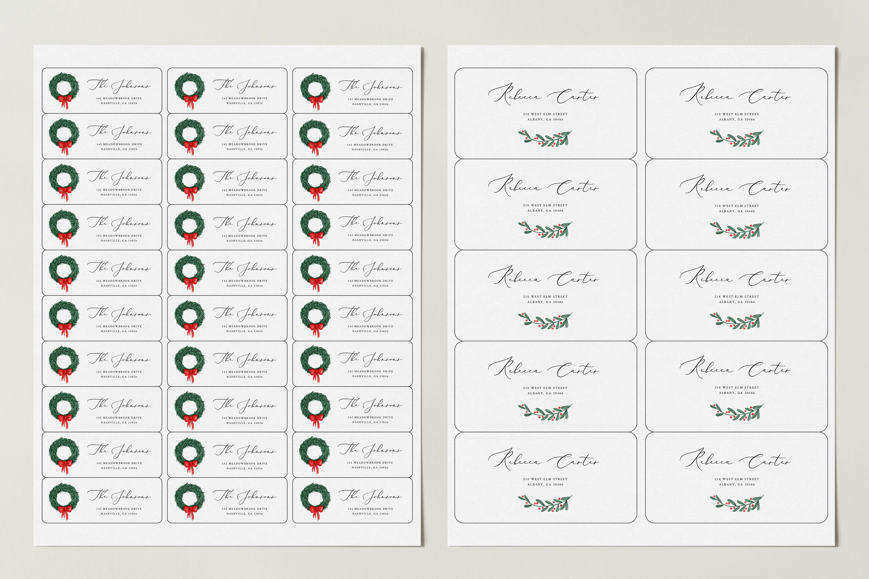 Christmas Address Labels | Printable Address Labels | Address Label ...