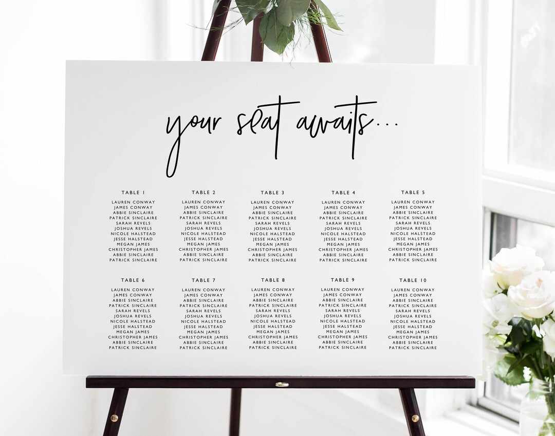 Printable Seating Chart Template Templett Seating Chart - Etsy