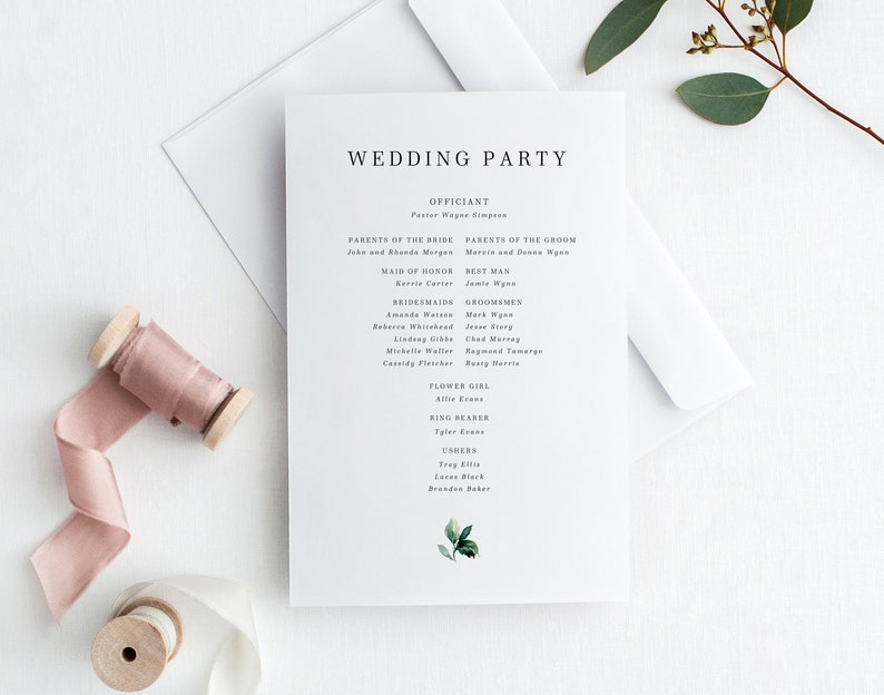 Folded Wedding Program Template Wedding Program Book - Etsy