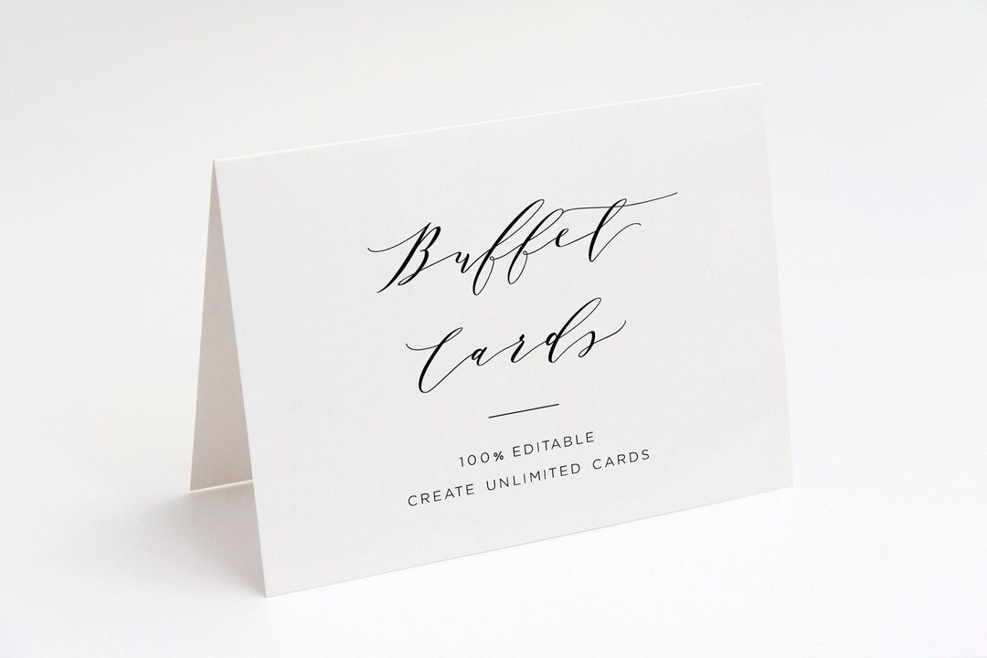 Buffet Card Template Printable Buffet Cards Editable Buffet Cards Food ...