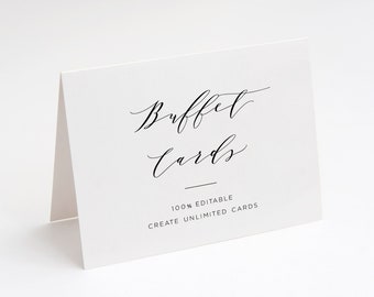 Buffet Card Template Printable Buffet Cards Editable | Etsy