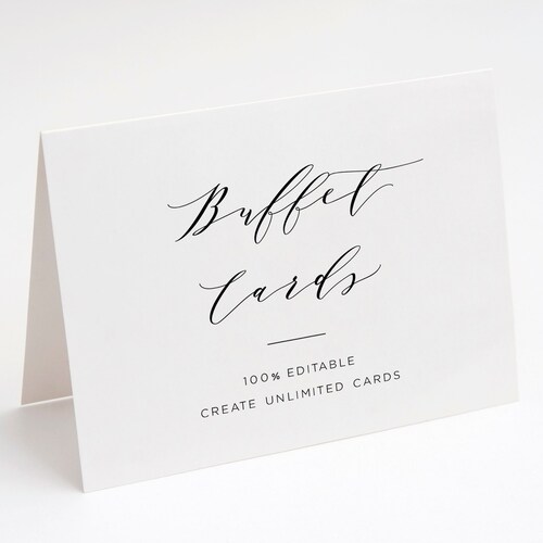 Buffet Card Template Printable Buffet Cards Editable - Etsy