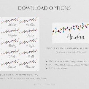 Editable Christmas Lights Gift Tags Printable Christmas Gift Tag ...