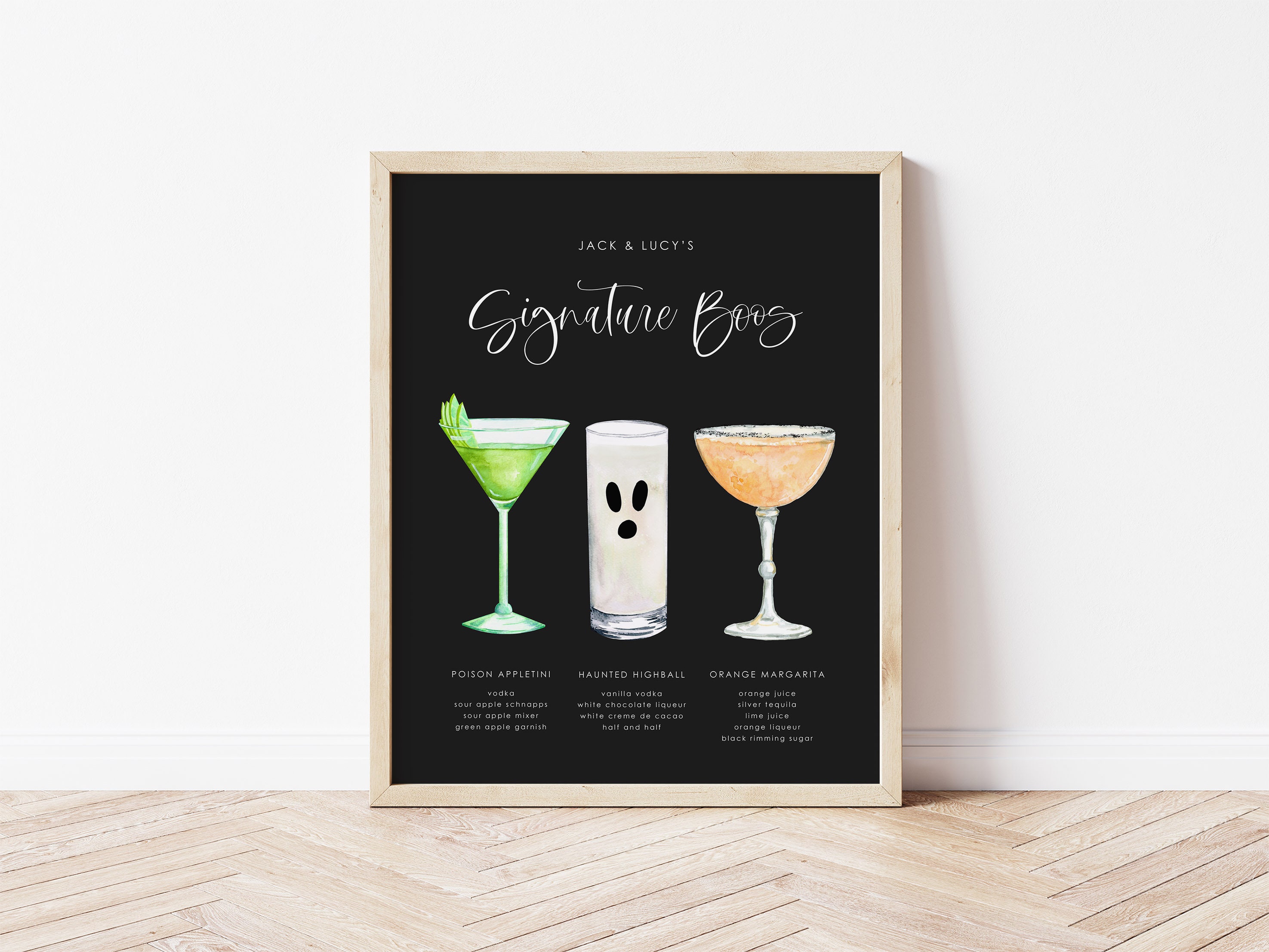 Halloween Signature Cocktails Sign | Editable Signature Cocktails ...