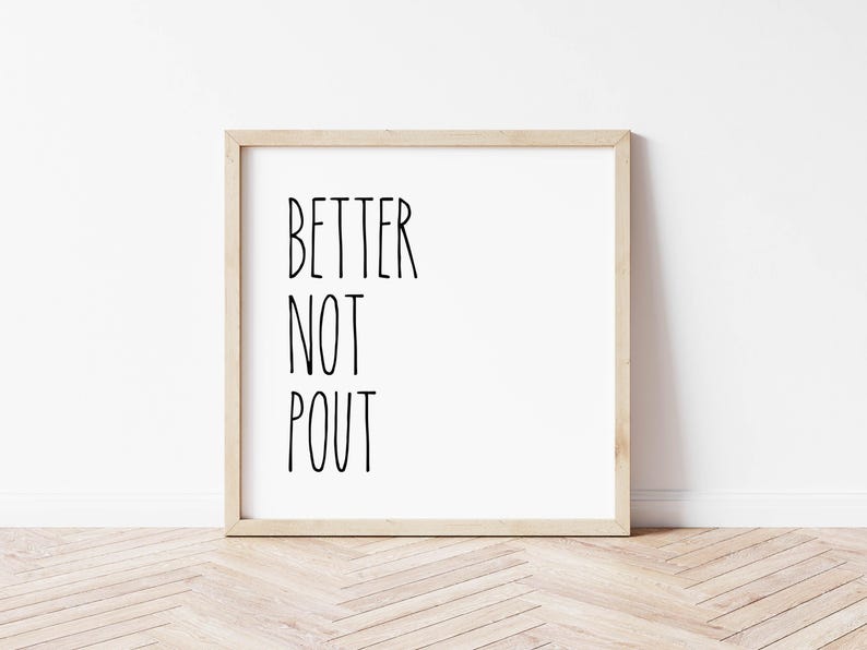 Better Not Pout Christmas Sign, Printable Christmas Sign, Rae Dunn ...