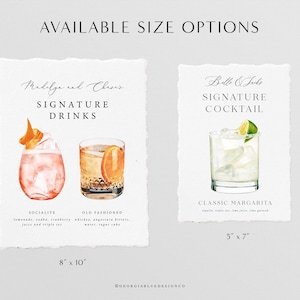 Deckled Edge Custom Signature Cocktail Sign, Signature Drink Sign ...