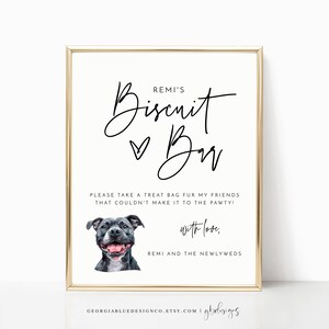 Biscuit Bar Sign, Dog Treat Favor Sign Template, Dog Biscuit Wedding ...